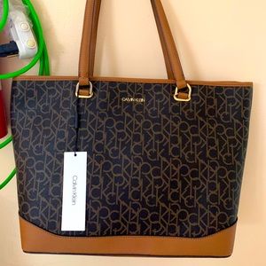 Calvin Klein | Bags | Brand New Brown Monogram Ck Handbag | Poshmark